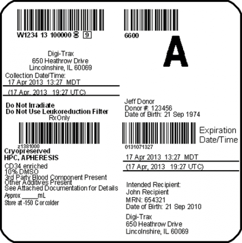 ISBT 128 Bar Code Cellular Therapy Labels | Digi-Trax®