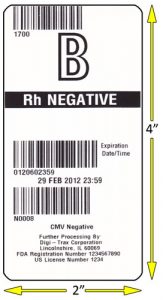 Two Quadrant ISBT 128 Blood Bank Label | Digi-Trax®