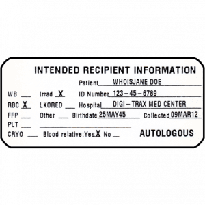 ISBT 128 Blood Bank Bar Code Labels | Digi-Trax®