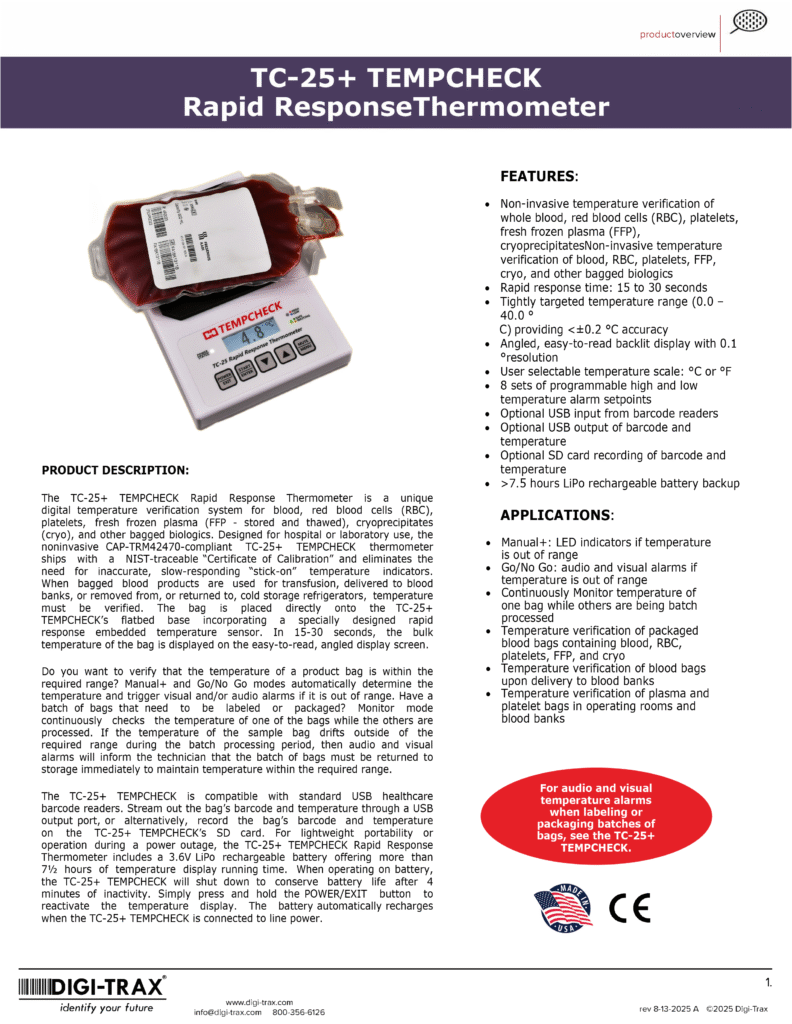 Temp-Check Rapid Response Thermometer For Healthcare| Digi-Trax®